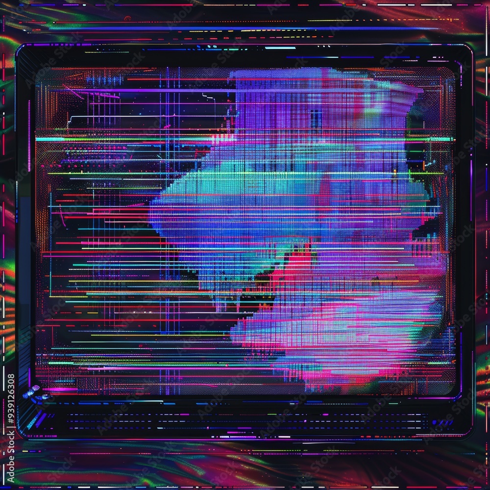 Pixelated Pixel Art with Glitch Effects, CRT Screen Texture, and Grainy ...
