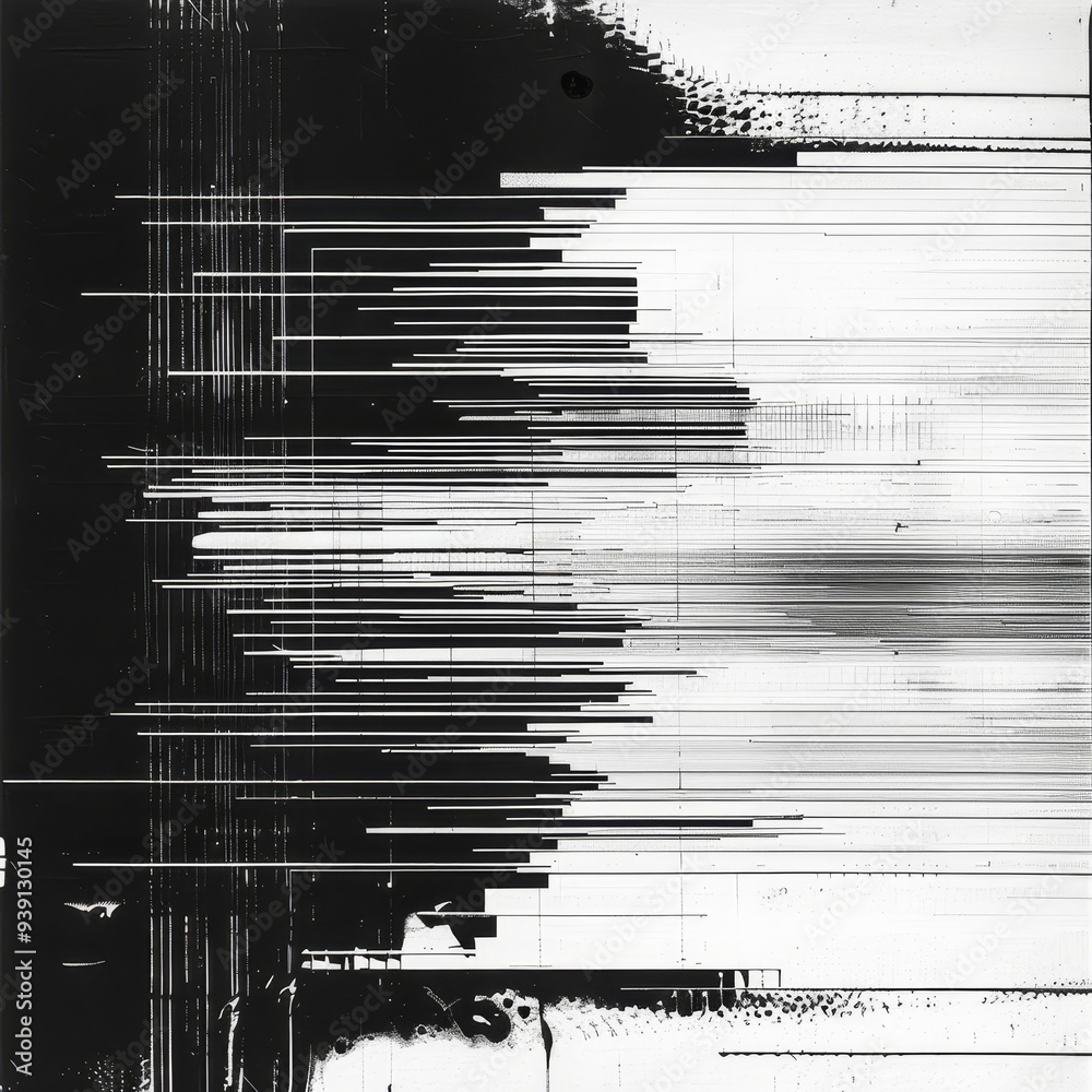 Lithograph Artwork Featuring Repeating Lines with Analog Video Feedback ...