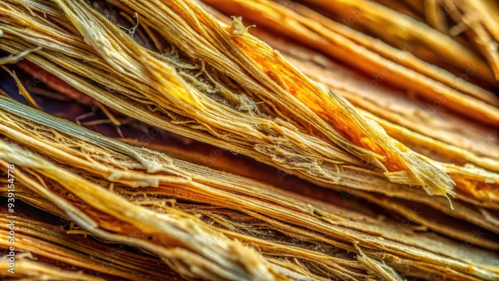 Macro view of paper fibers magnified under a microscope, showcasing ...