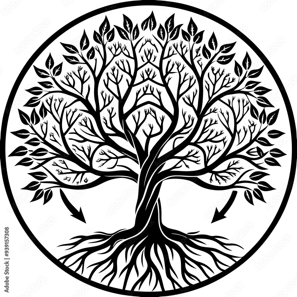 life of tree vectors.Set of tree of life decoration element.Tree ...