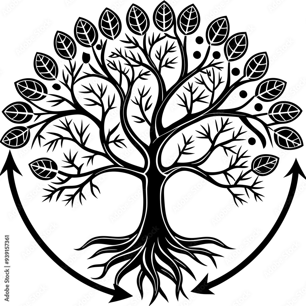 life of tree vectors.Set of tree of life decoration element.Tree ...