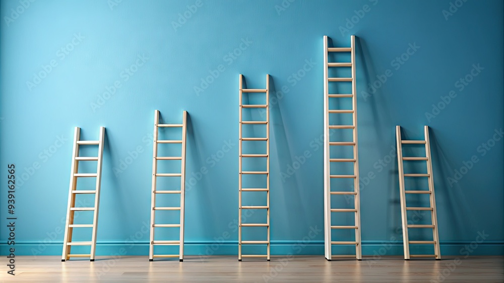 Minimalist illustration of a ladder diagram with rungs and stairs ...