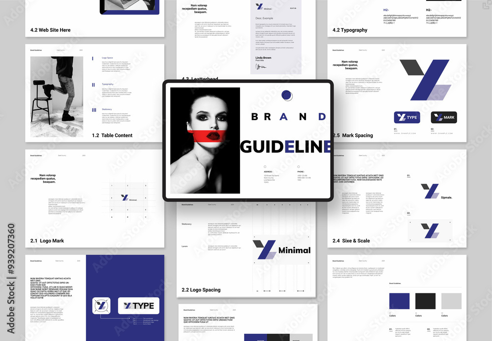 Minimal Brand Guidelines Layout Stock Template | Adobe Stock
