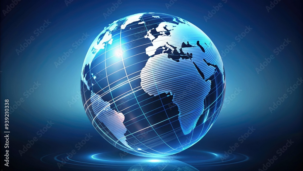 Stylized, lined globe icon with subtle shading and detailed latitude ...