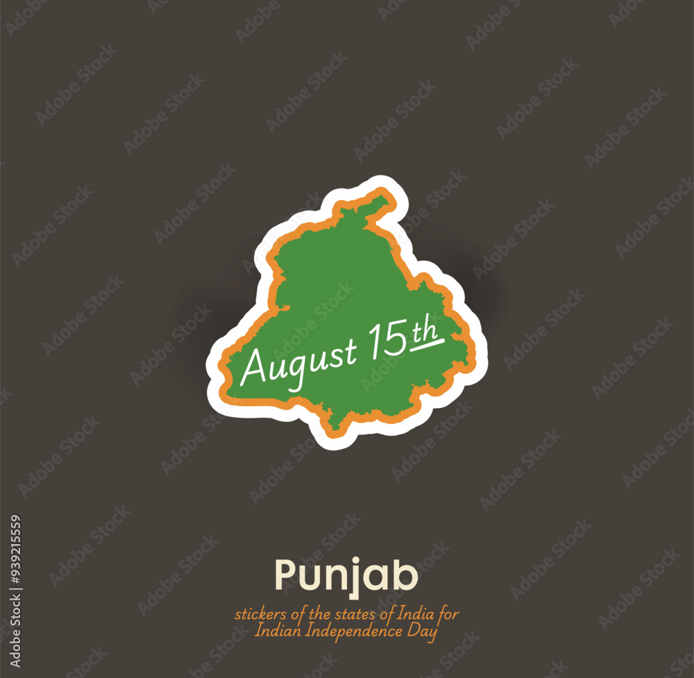 Celebrate independence of India with this unique Punjab vector sticker ...