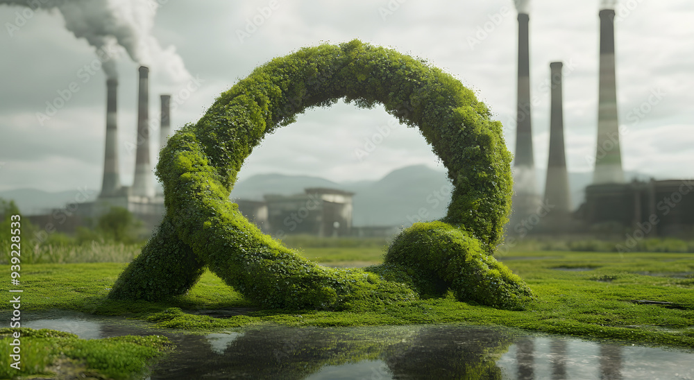 Foto de "A Moss-Covered Infinity Symbol with Industrial Smokestacks ...