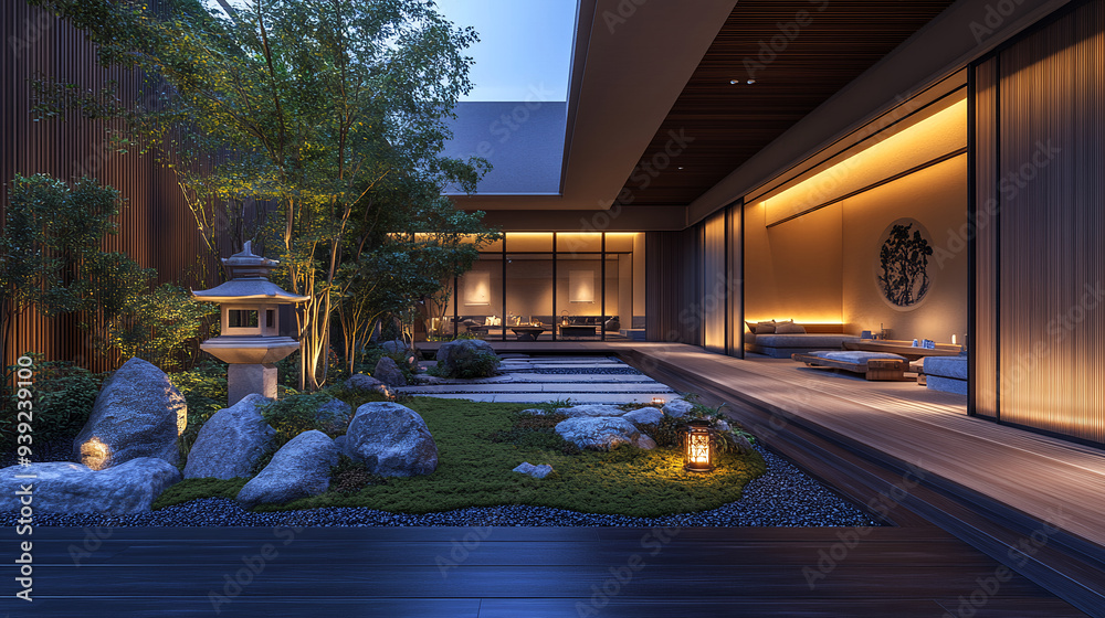 Japanese garden, house garden, tsuboniwa, Japanese style, Japanese ...