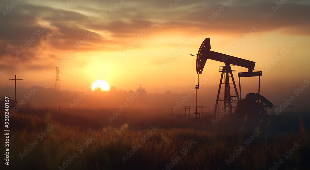 "An Oil Pump Positioned in the Middle of an Ocean, Captured in a ...