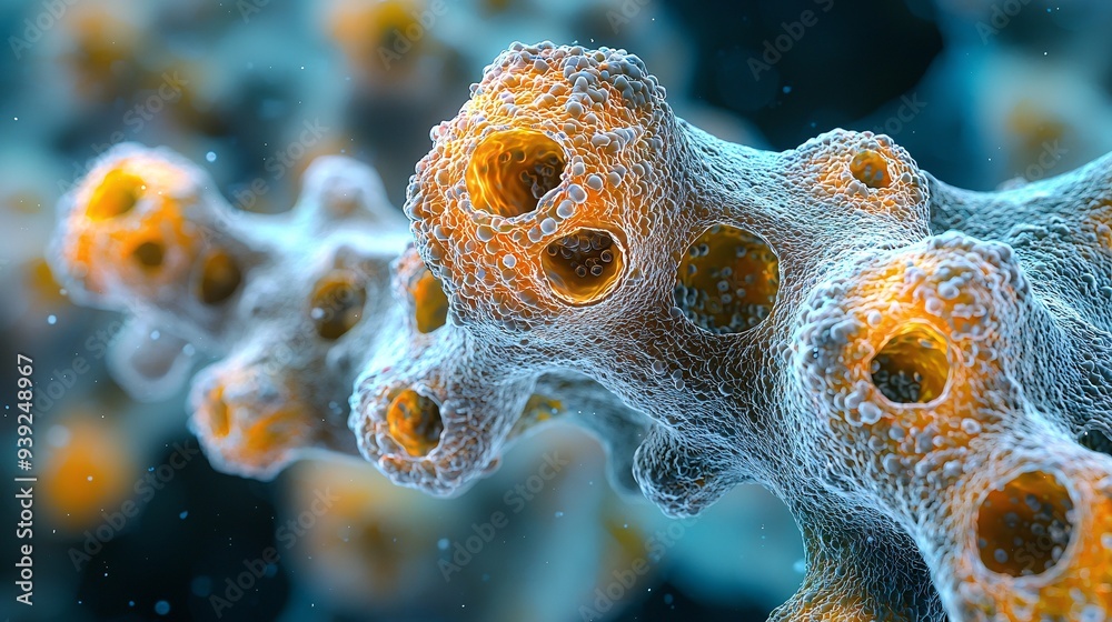 Photo A close-up of an RSV virus particle attaching to a lung cell ...