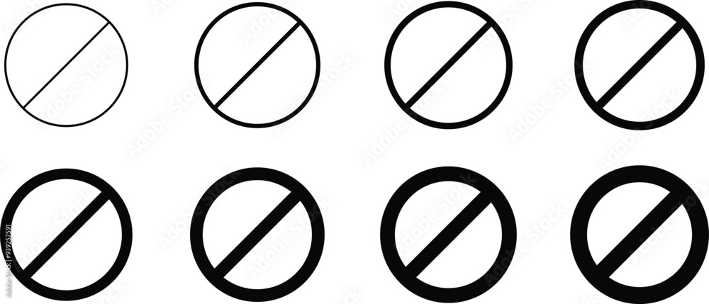 forbidden no parking icon set. road street signs. forbidden icon ...