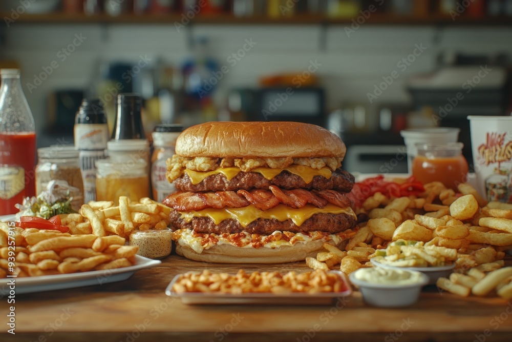 Indulge in a Classic Fast Food Spread Featuring All the Comfort Food ...