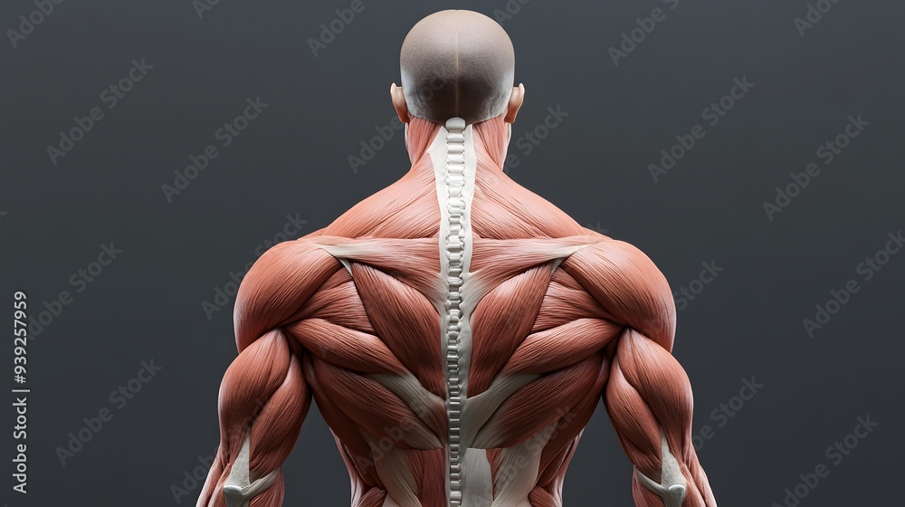 Muscular System of the Human Back: A detailed view of the back muscles ...