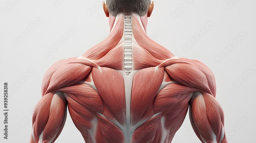 Muscular System of the Human Back: A detailed view of the back muscles ...