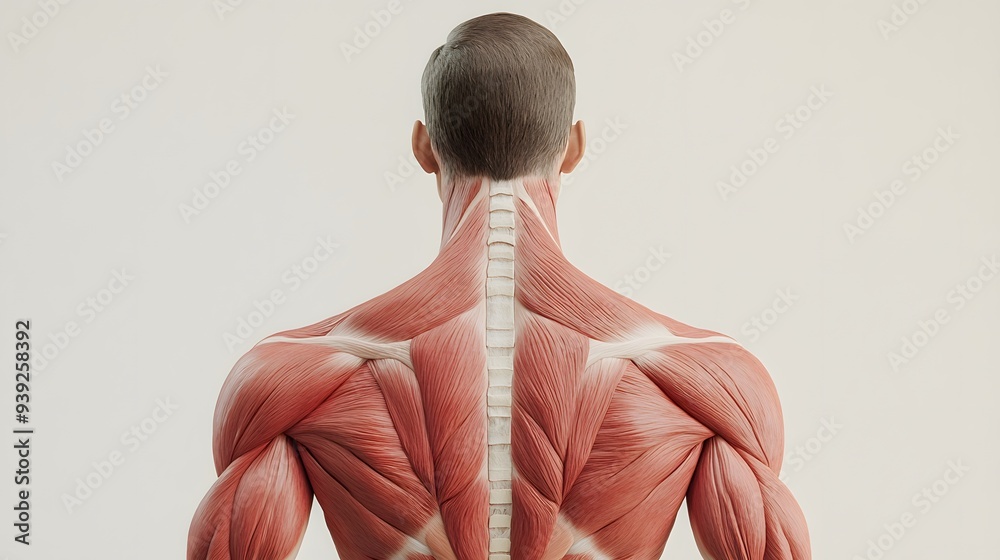 Muscular System of the Human Back: A detailed view of the back muscles ...