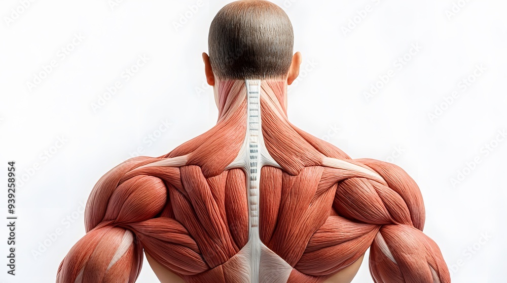 Muscular System of the Human Back: A detailed view of the back muscles ...