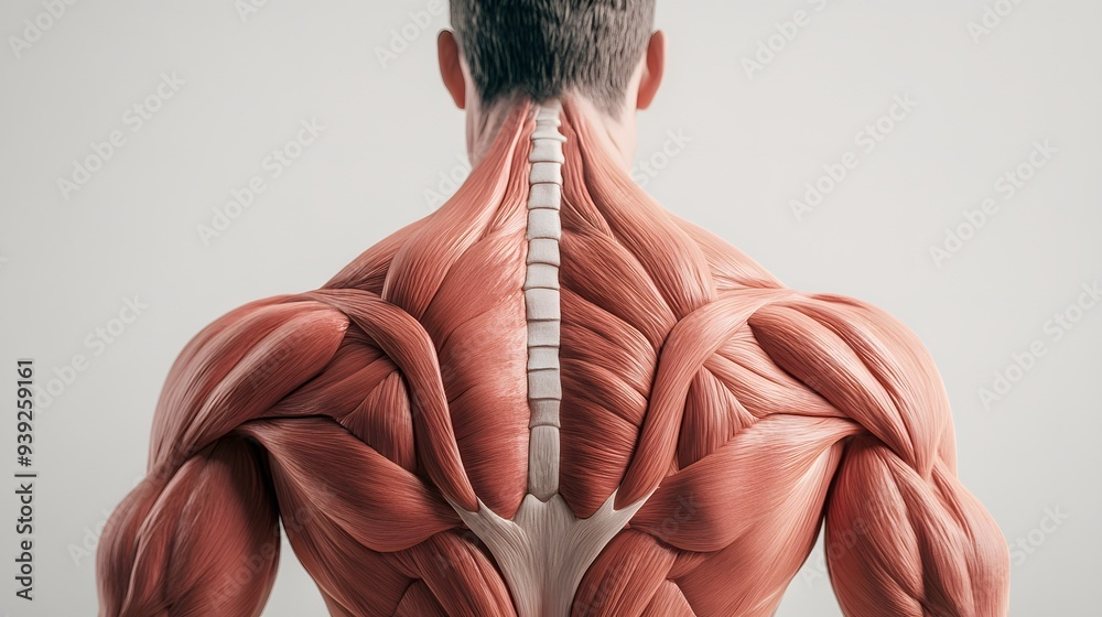 Muscular System of the Human Back: A detailed view of the back muscles ...