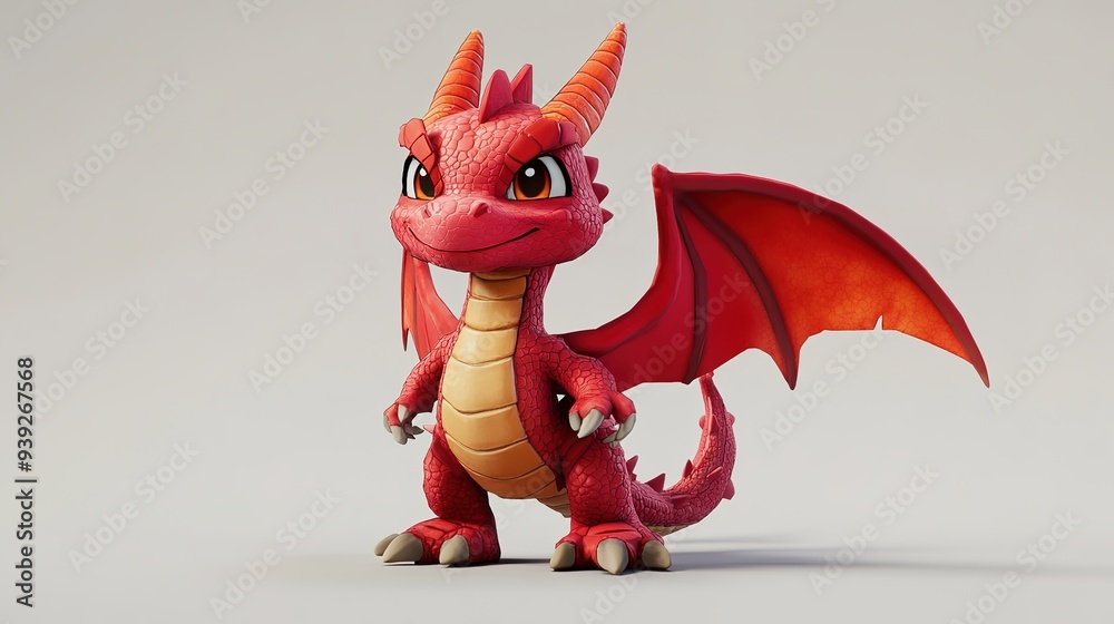 Full-Height Stylized Character Reference of Ruby Dragon Skylander: A ...