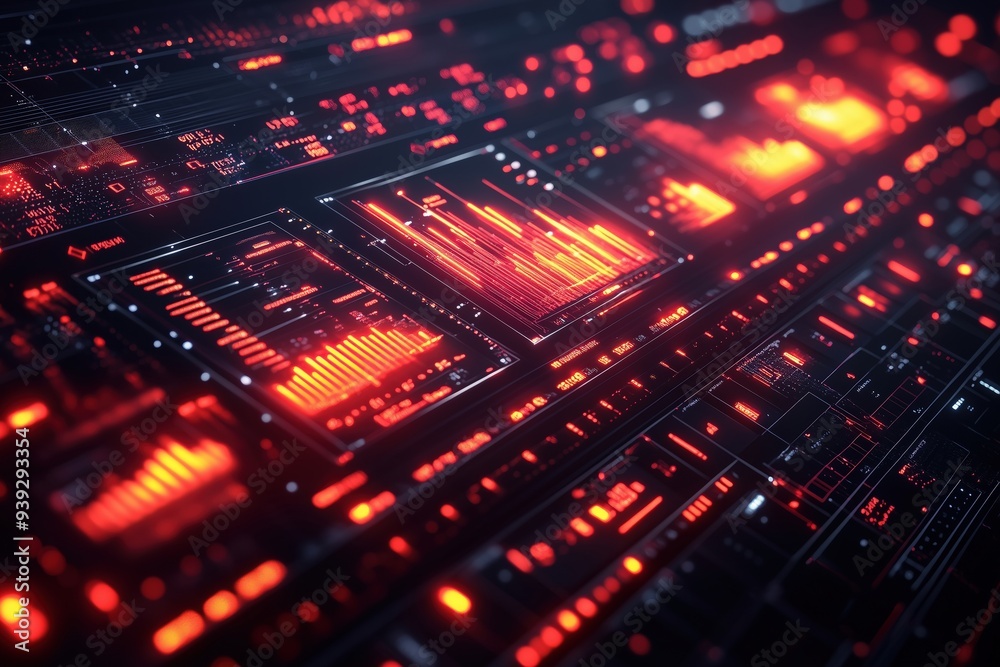 Minimalist illustration of a dashboard with key performance indicators ...