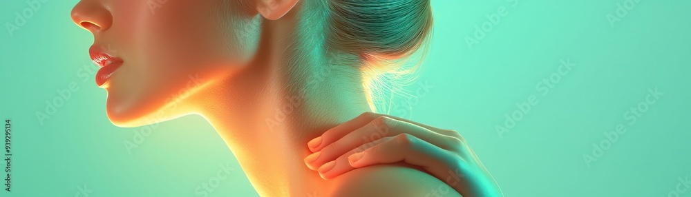 Detailed view of a person applying pressure to a sore spot, like a ...