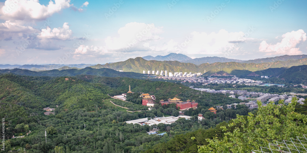 Skyline of Chengde, Hebei Province, China, summer capital of the Qing ...