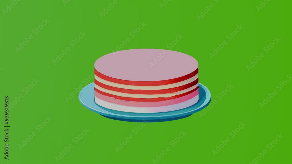 Birthday cake animation. cake animation. green screen background. happy ...