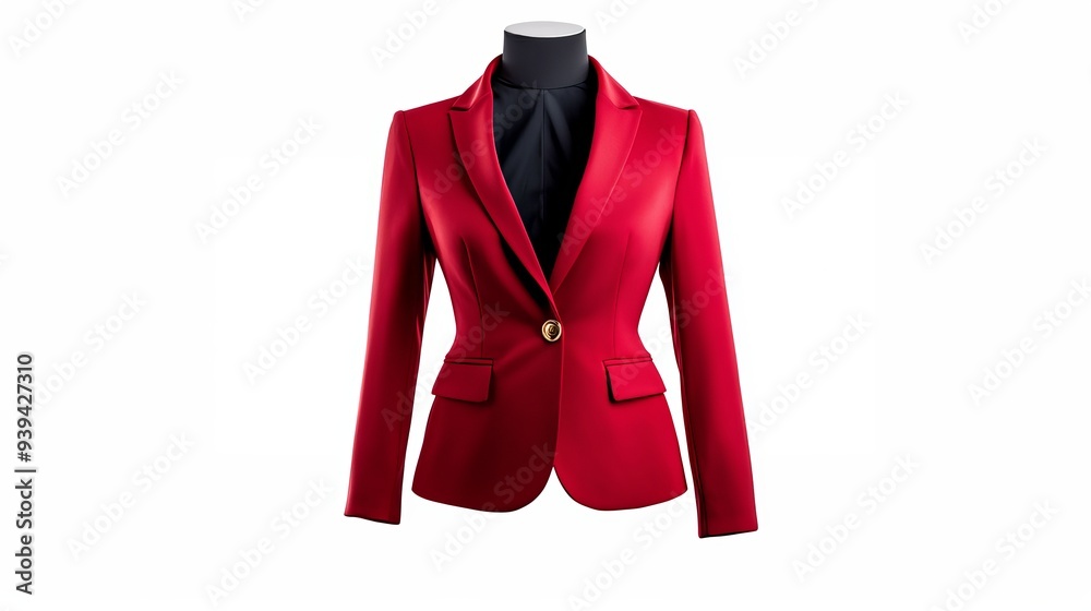 Ghost mannequin displaying a red womens business office classic jacket ...