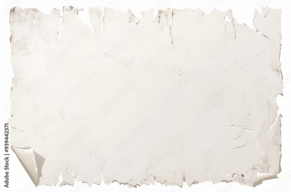 White Paper Texture with Creases, Torn Edges, and Stains Stock ...