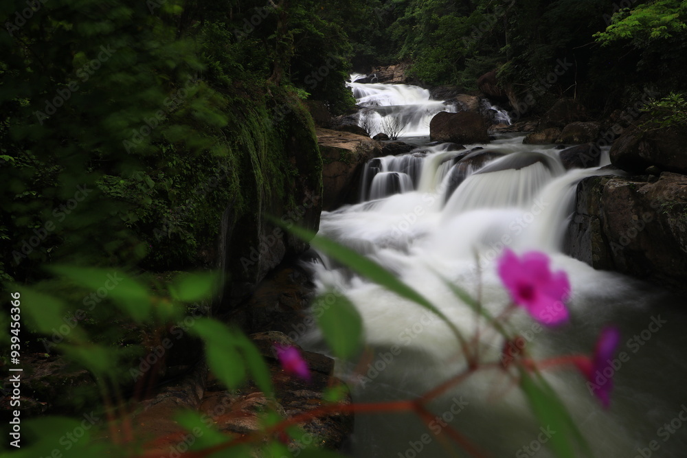 Nang Rong waterfall is a multi-tiered waterfall plunges down to several ...