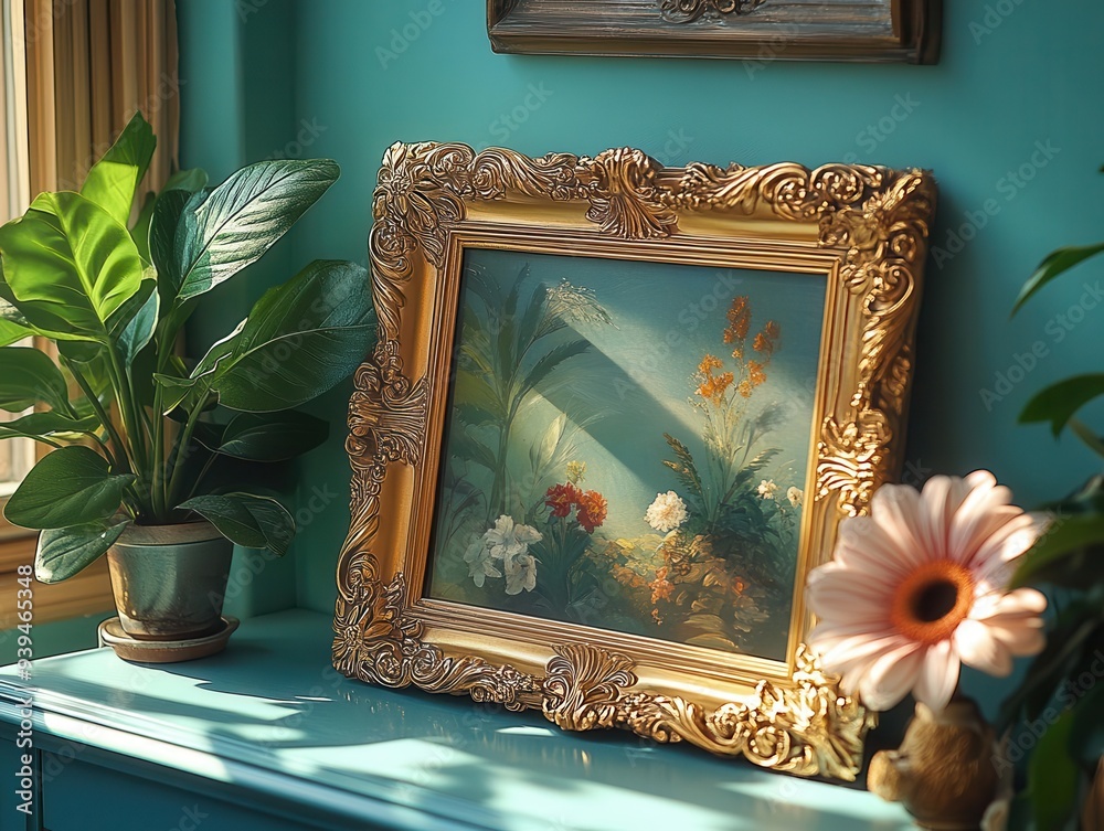 ornate digital picture frame with led edge cycles through famous ...