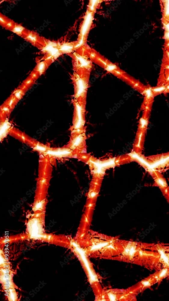 Pattern with moving neural networks on black background. Design. Bright ...