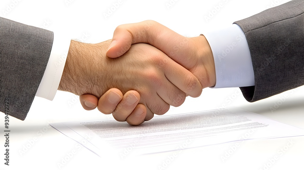 Formal Business Handshake Over Legal Contract for Partnership Agreement ...