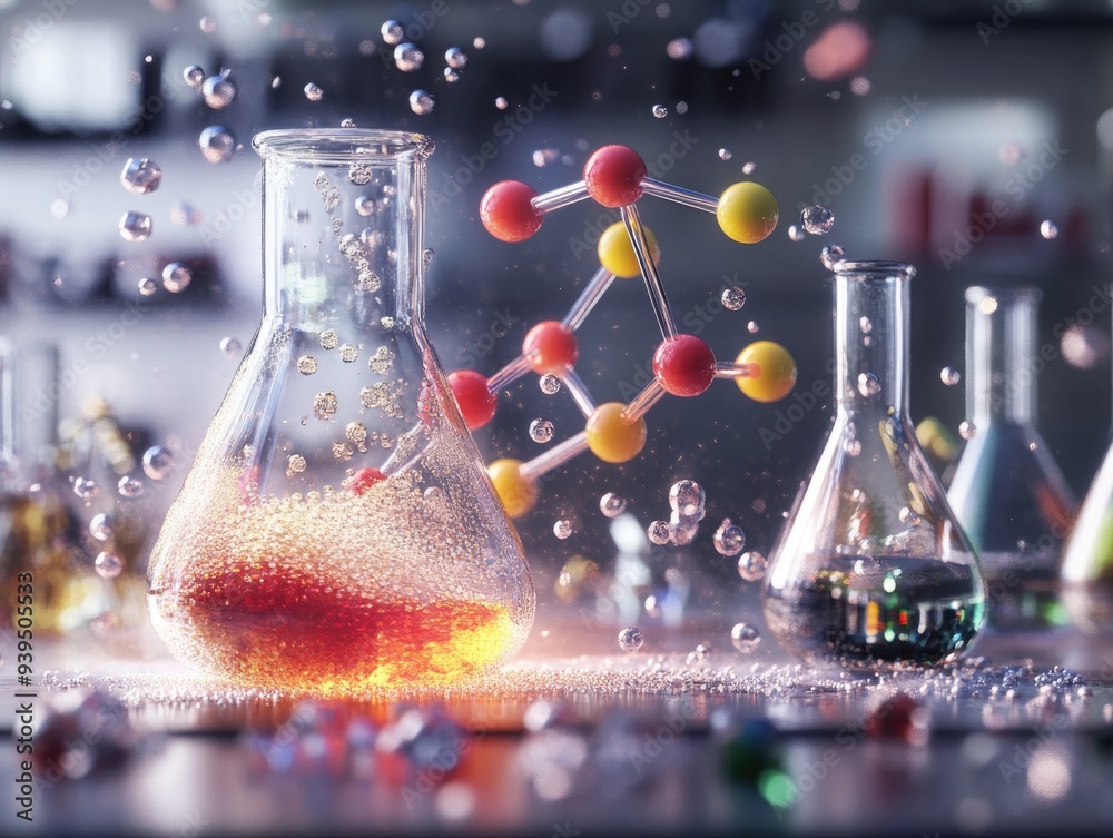 Colorful Molecule Structure and Bubbling Solutions in a Modern ...