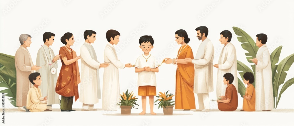 Sacred Thread Janeu Initiation Ceremony Hinduism Religion Spiritual ...