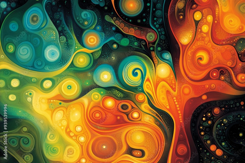 Intricate and vibrant trippy wallpaper mural that captivates the senses ...