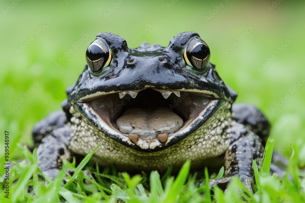 Angry Frog. Front View of Asian Black-Spined Toad Showing Lower Part ...
