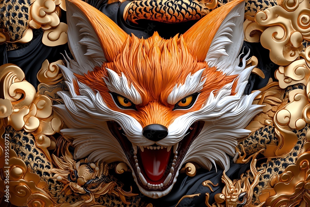 A scene from a legend where the nine-tailed fox is depicted as both a ...