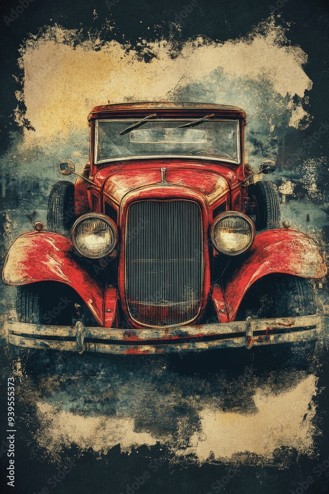 Vintage Classic Car Flyer Design for Retro Car Show Poster and Garage ...