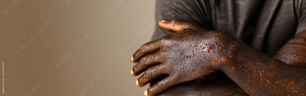 Monkeypox new disease dangerous infection pandemic. Close up of african ...