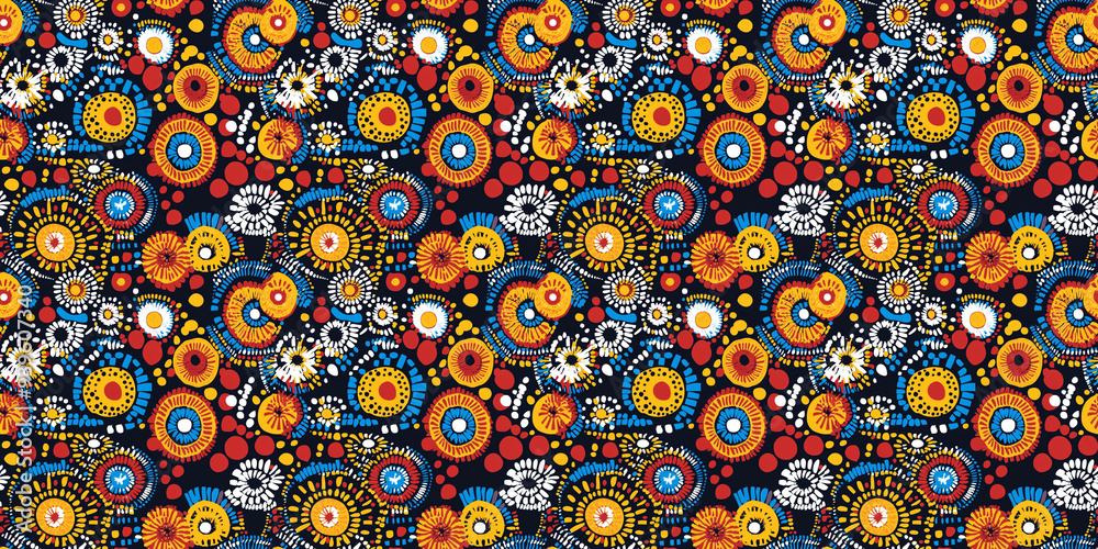Australia pattern with iconic, continent-inspired symbols. Background ...
