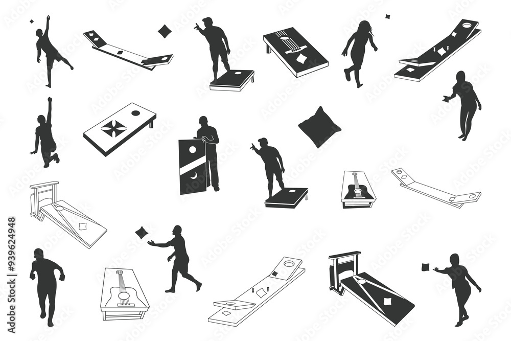 Cornhole Boards SVG, Cornhole Boards Vector, Silhouette, Cricut file ...