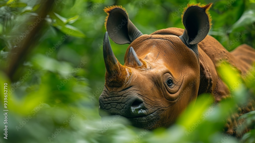 Rare sighting of Javan Rhino, A critical species in thick jungle, Under ...