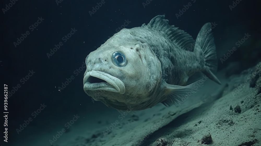 4K Realistic Blob fish in natural deep-sea habitat vs. on surface ...