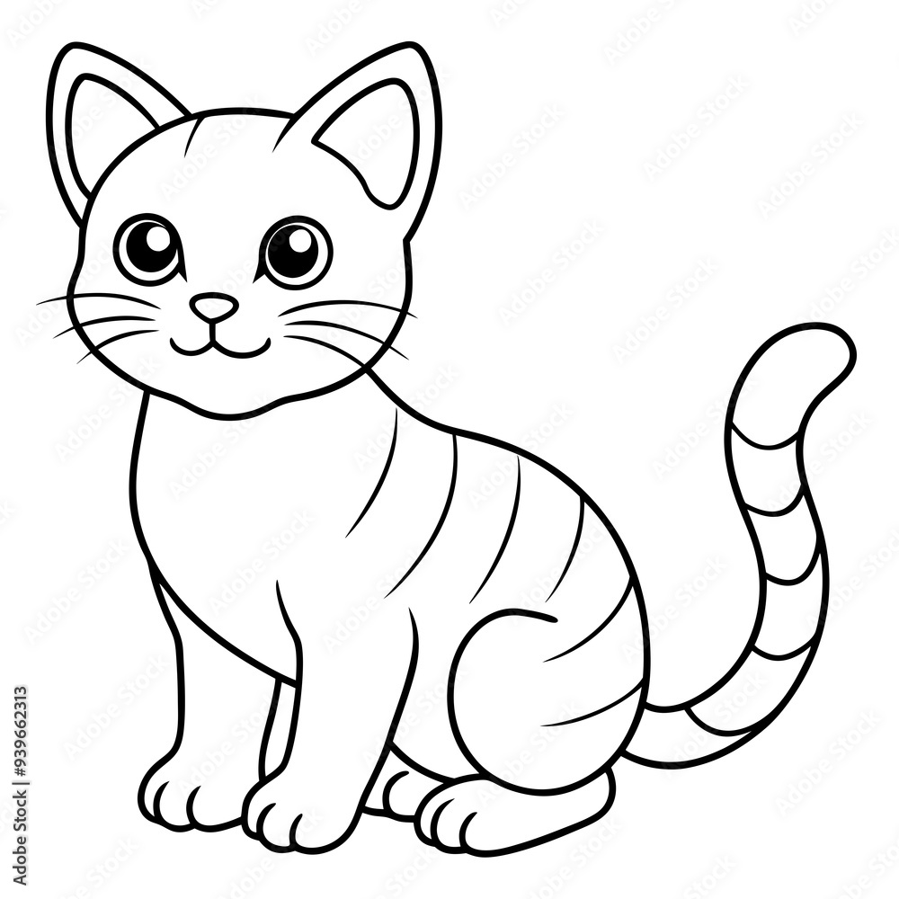 cat coloring page, cat outline, cat illustration, cartoon cat, kids ...