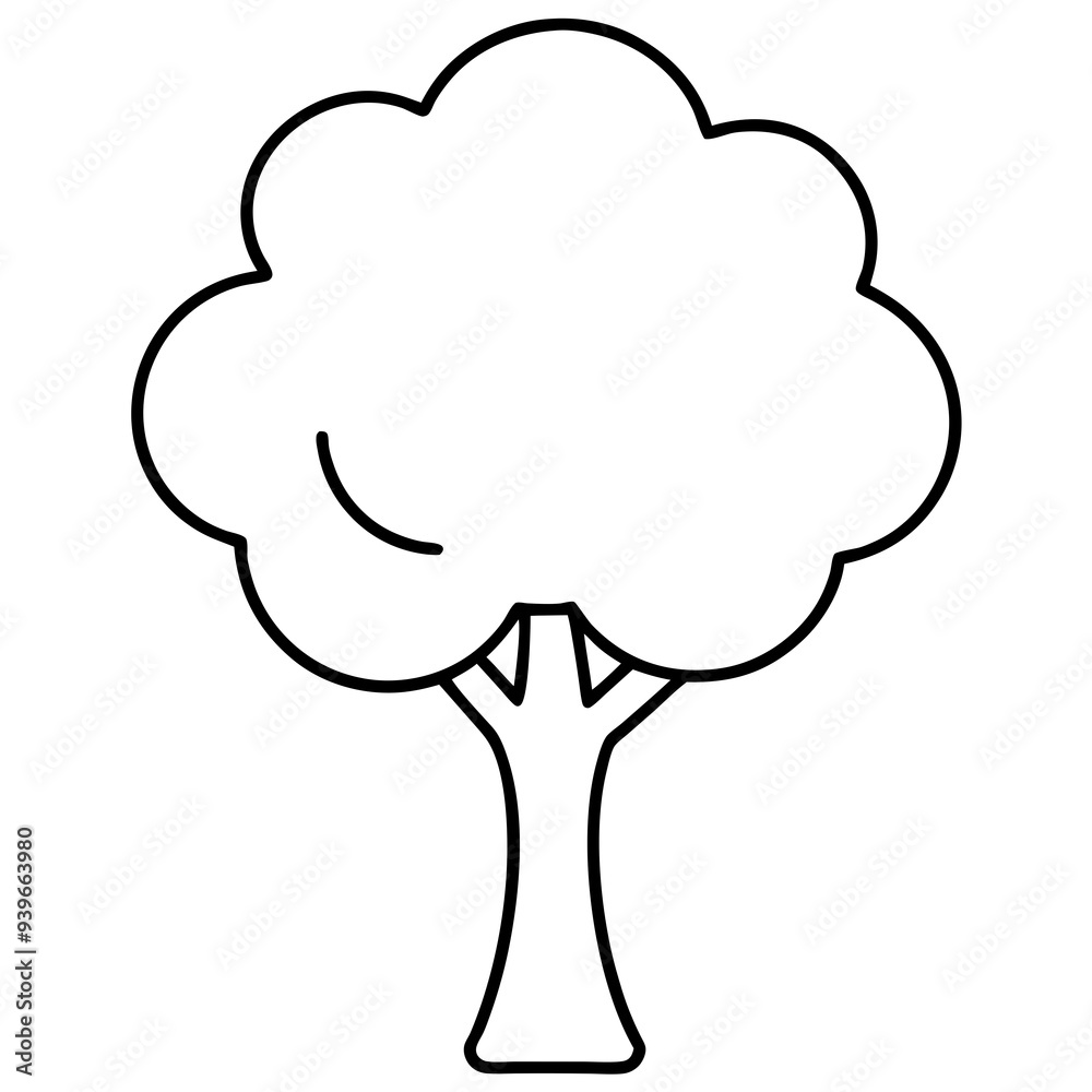 tree coloring page, tree outline, tree illustration, nature coloring ...