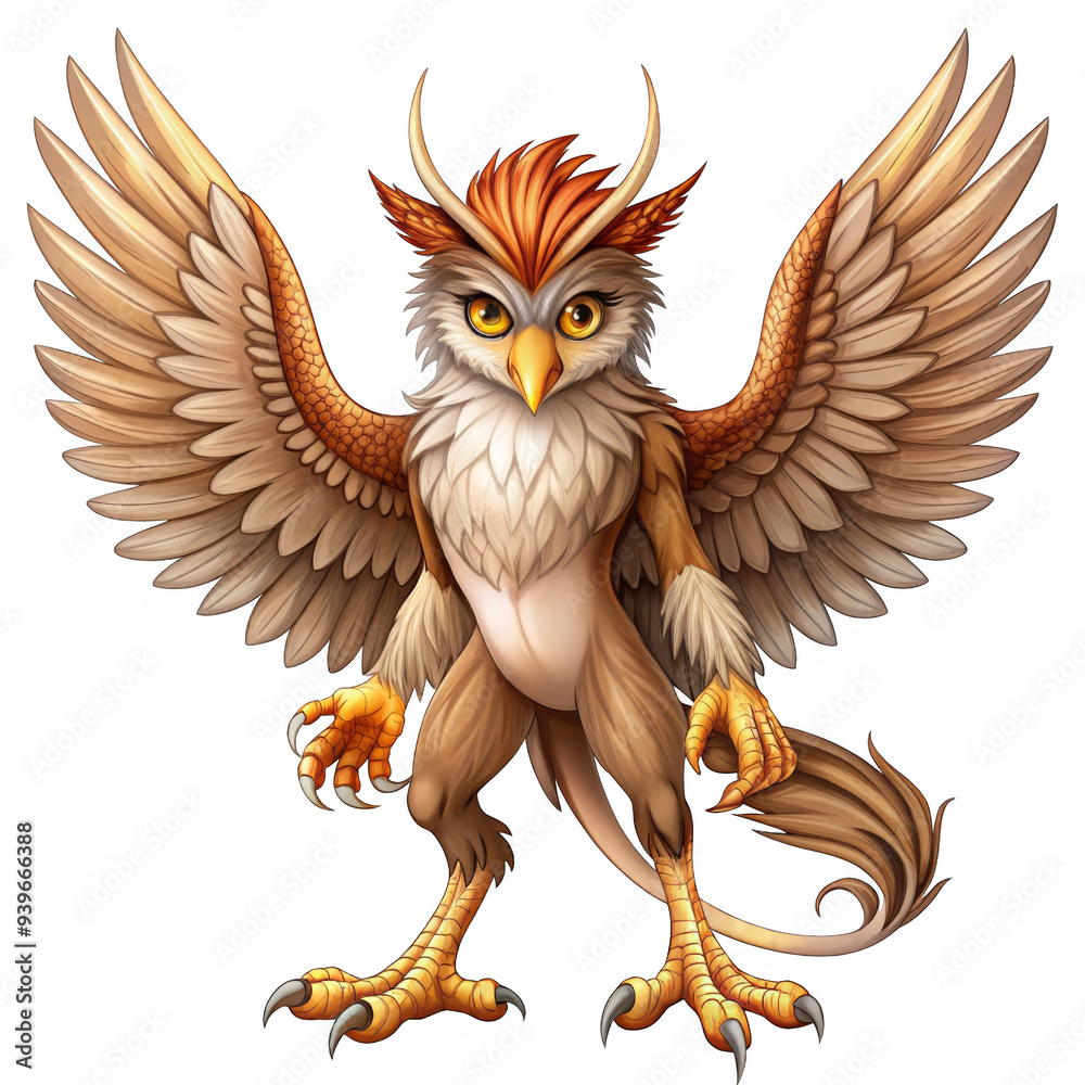 A detailed illustration of a harpy, a mythical creature with the head ...