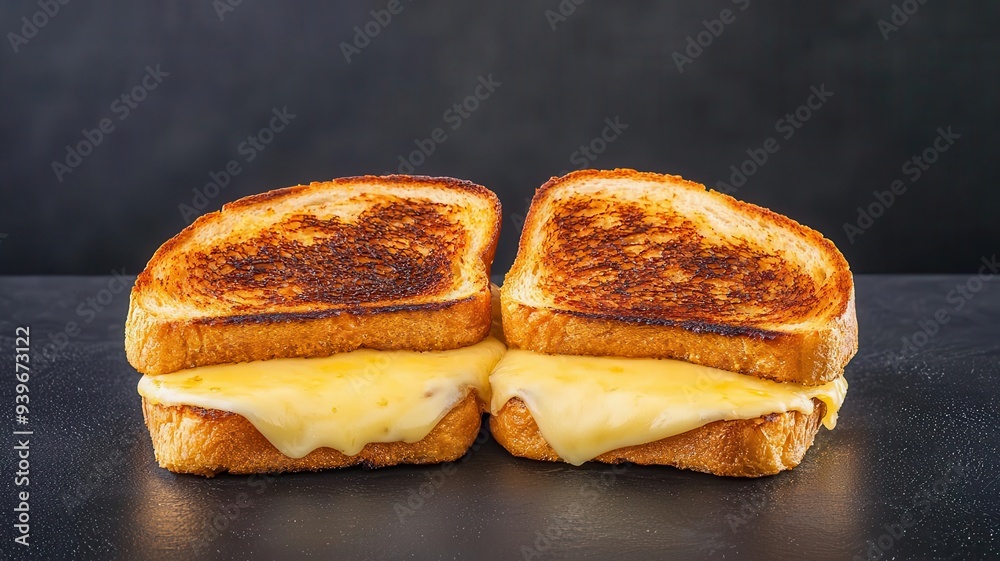 Grilled cheese toast with golden, crispy edges and perfectly melted ...