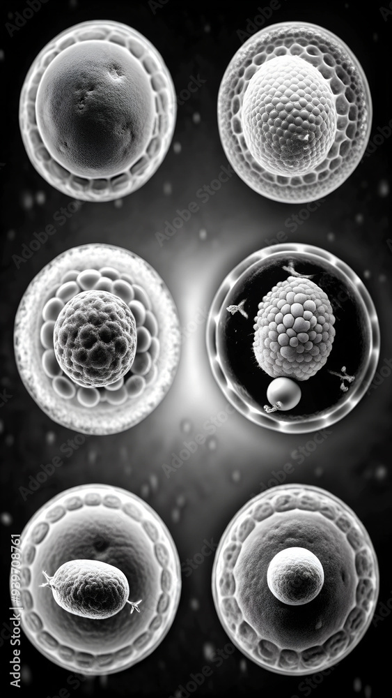 Embryo development stages oocyte ovulation and fertilization process in ...