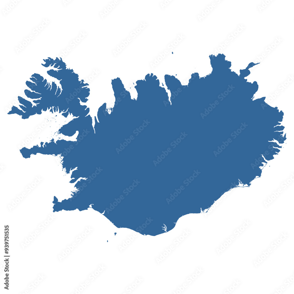 Vector outline map of Iceland Stock Vector | Adobe Stock