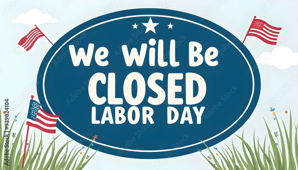 Happy Labor Day, Labor Day card, We will be closed text background ...