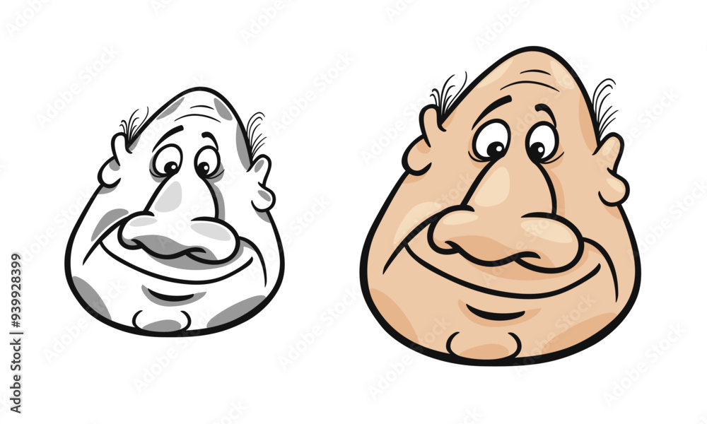Doodle cute faces. Hand-drawn outline people isolated on white ...